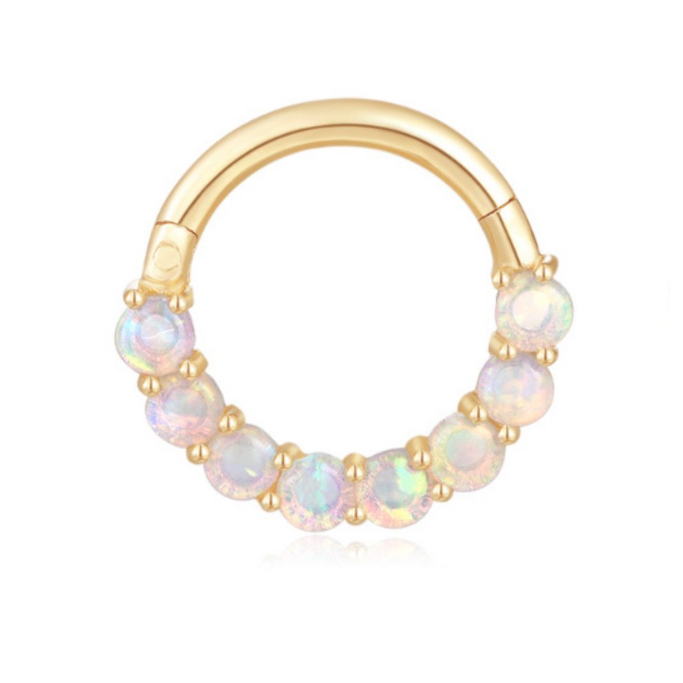 Solid Gold Opal Clicker – Dahliajewelco.com
